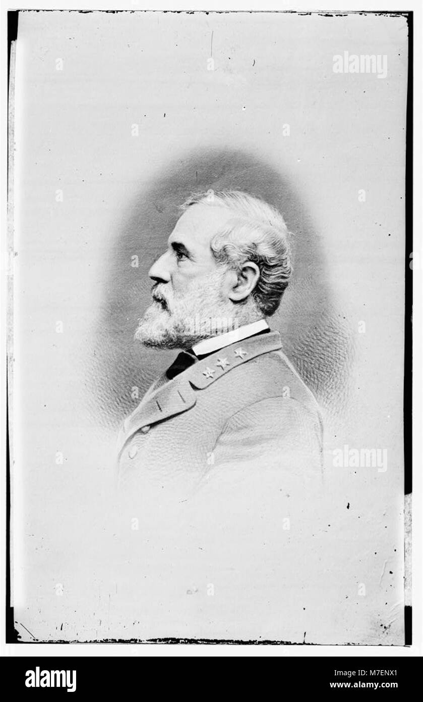 A portrait of General Robert E. Lee, commander of the Confederate Army ...