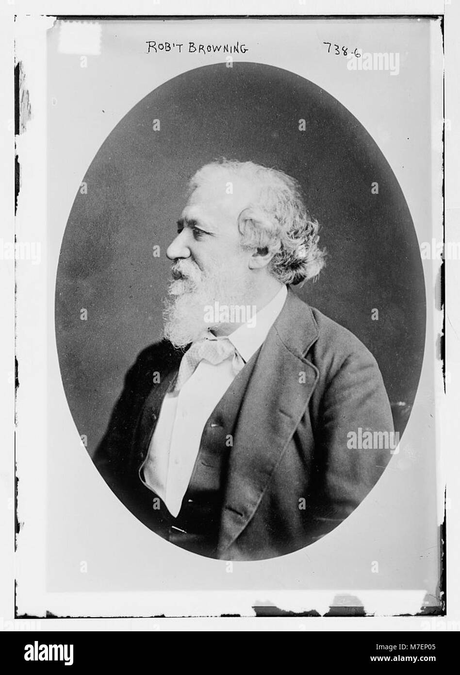 A portrait of Robert Browning, the renowned English poet, emphasizing ...