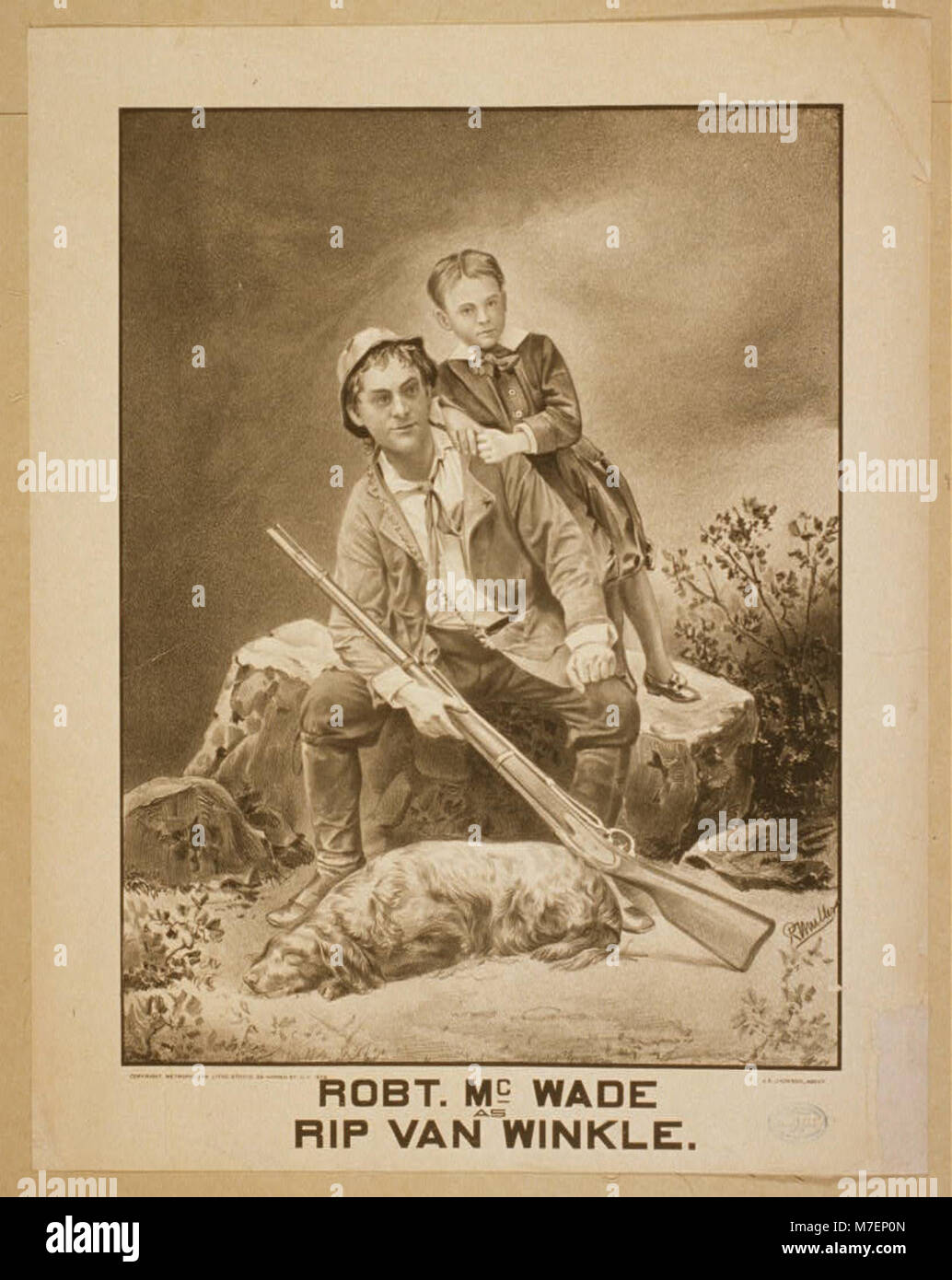 A portrait of actor Robert McWade in his role as Rip Van Winkle ...