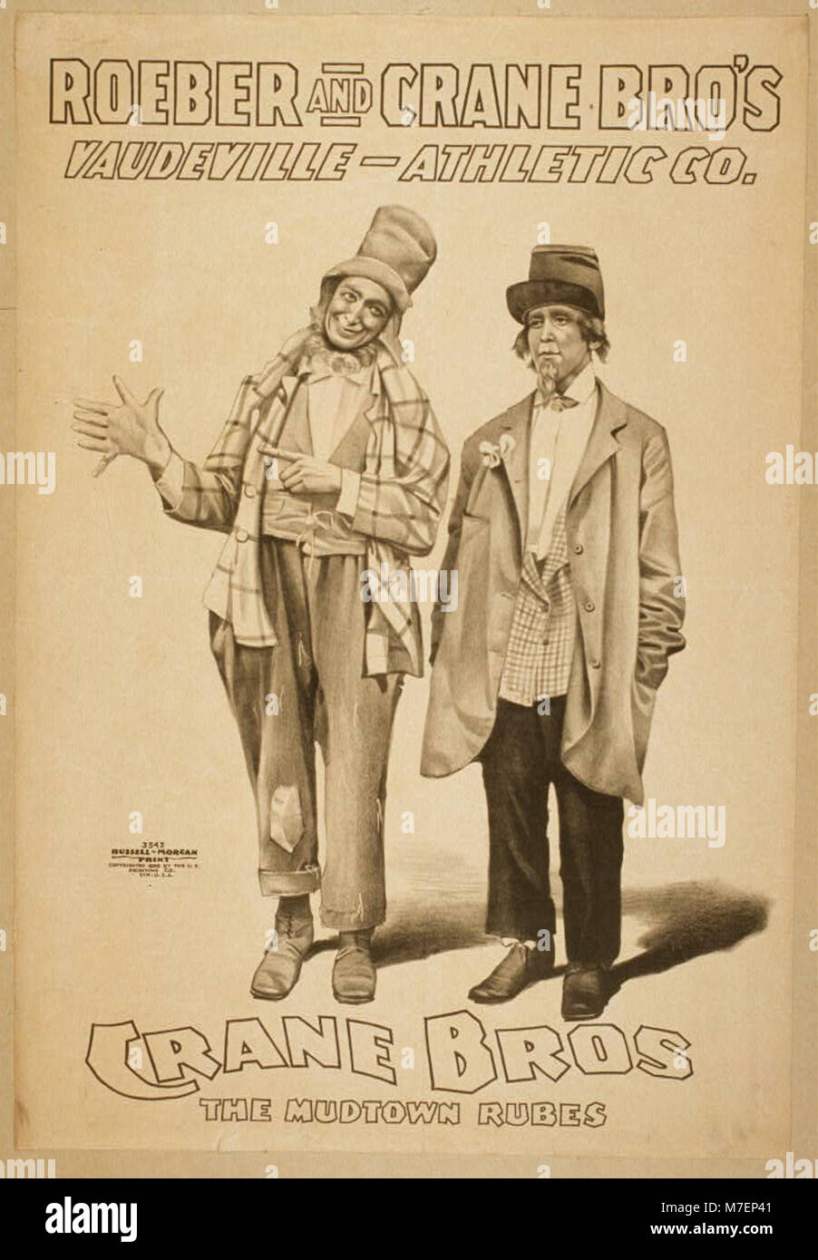 A promotional image for Roeber and Crane Brothers' Vaudeville-Athletic ...
