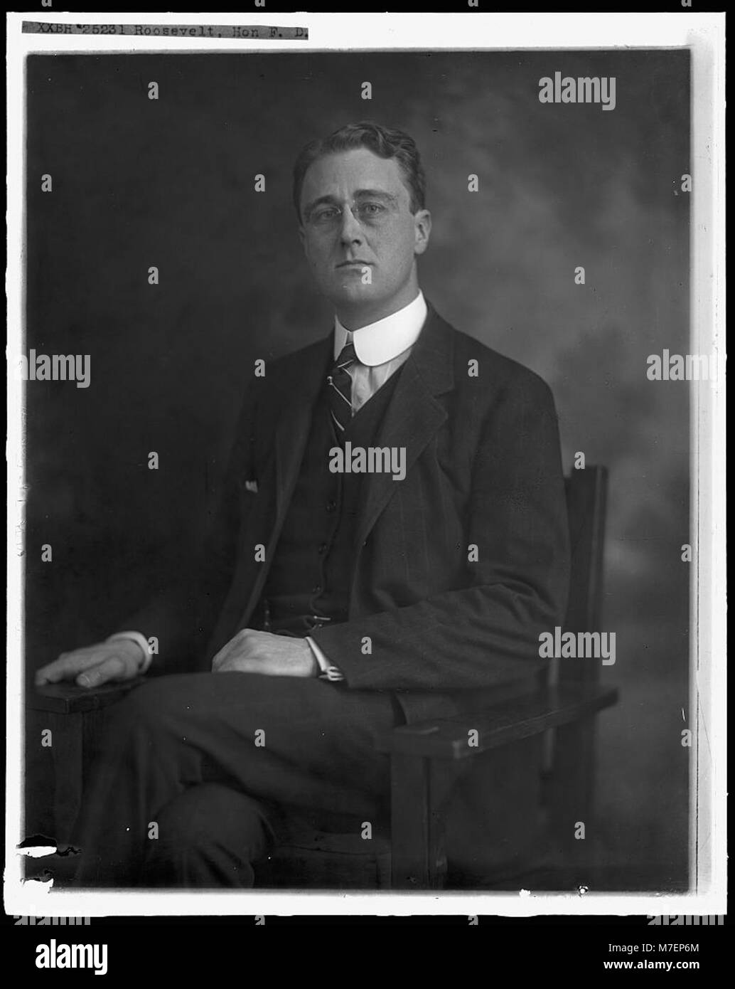 This portrait features Franklin D. Roosevelt, the 32nd President of the ...