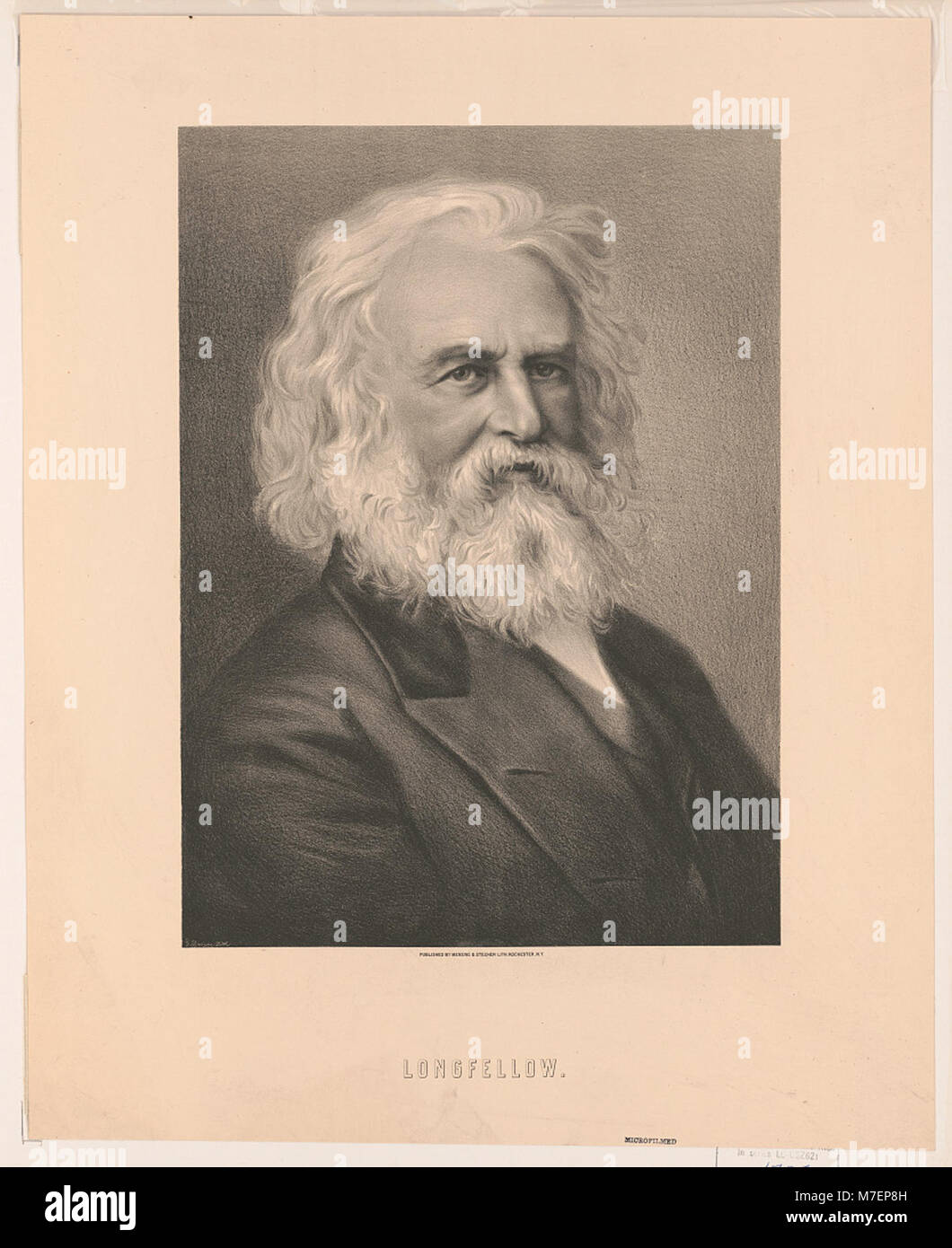 Portrait of Henry Wadsworth Longfellow, the American poet known for his ...