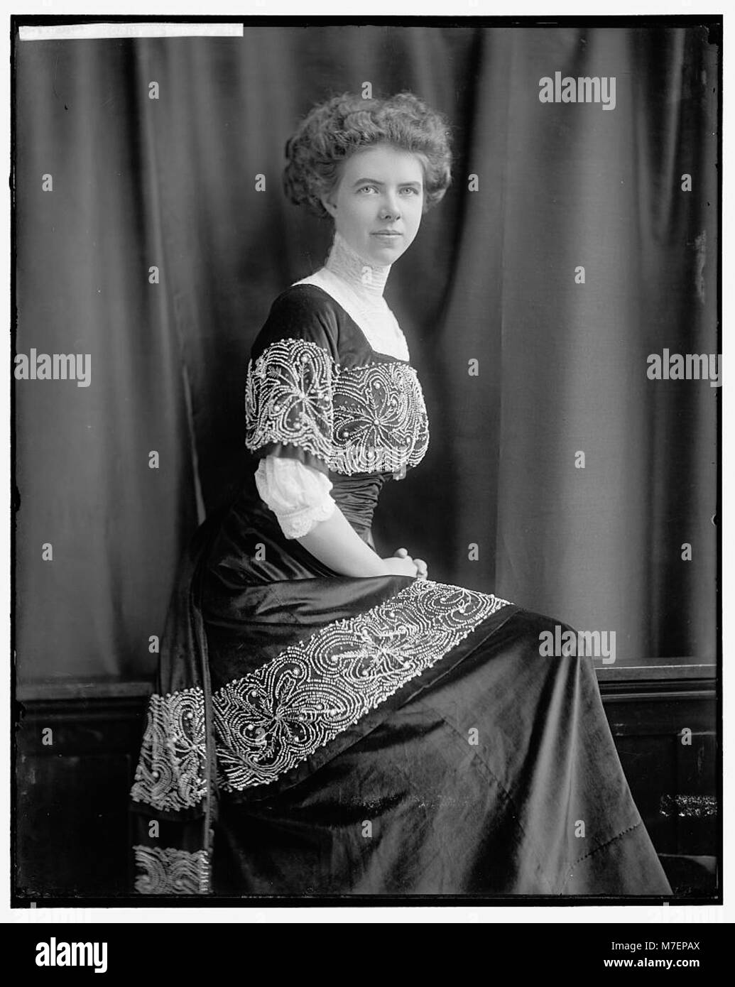 This portrait of Miss F.R. Ross showcases a historical figure ...