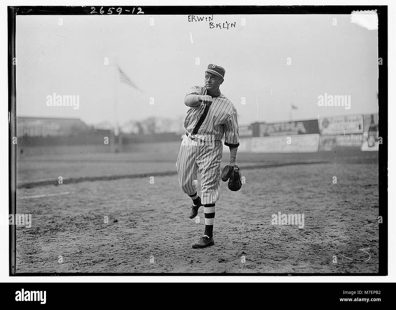 A photograph of Ross 'Tex' Erwin, a baseball player for the Brooklyn ...