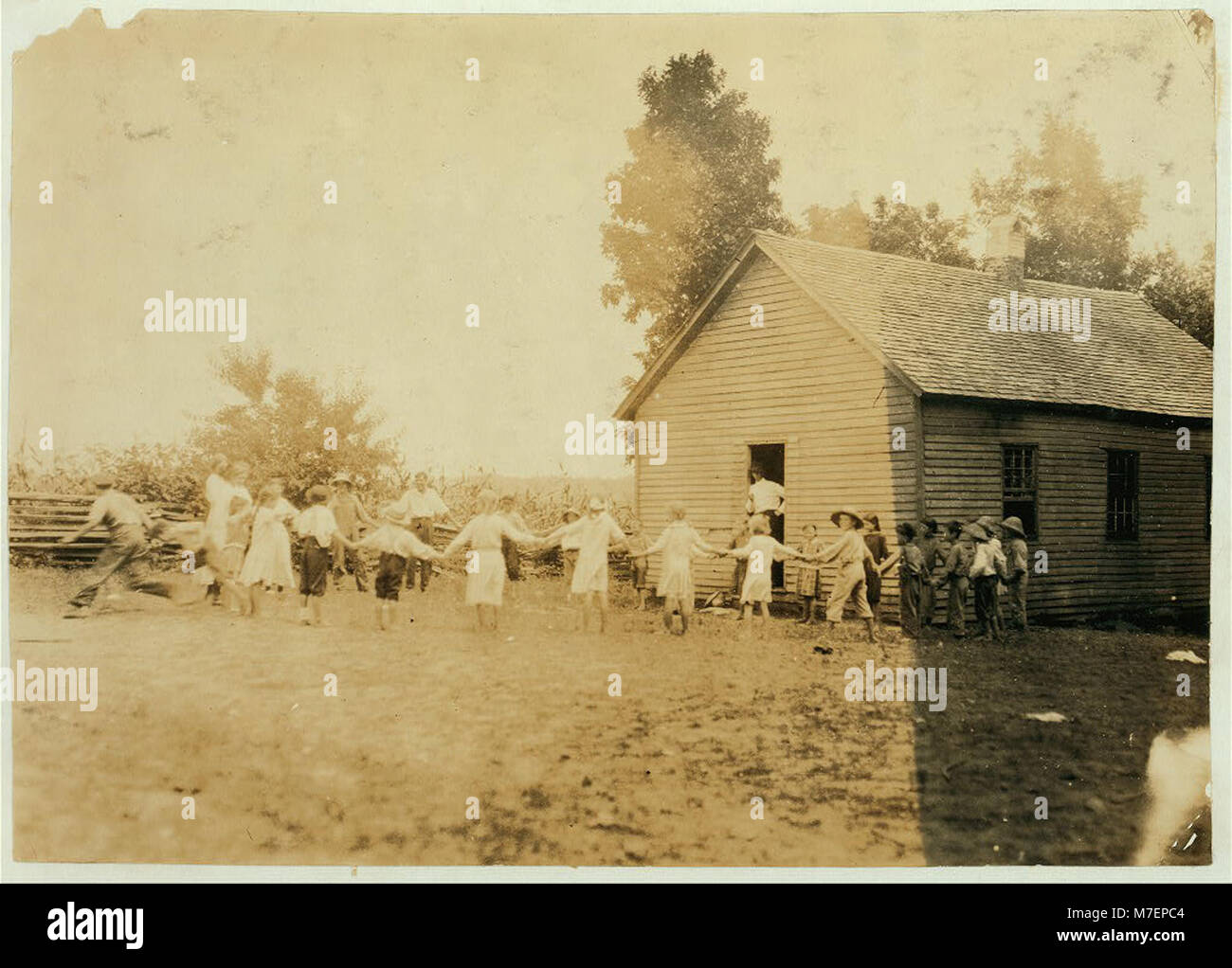 A photograph depicting the Roundstone School, a building illustrating ...