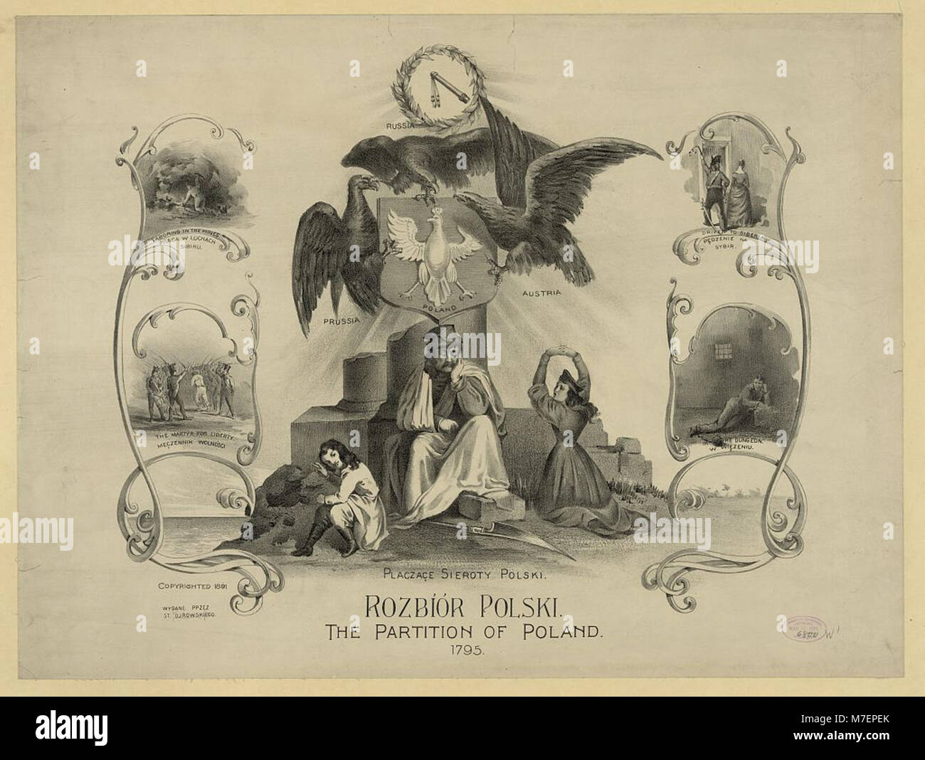 An illustration depicting the partition of Poland in 1795, a crucial ...