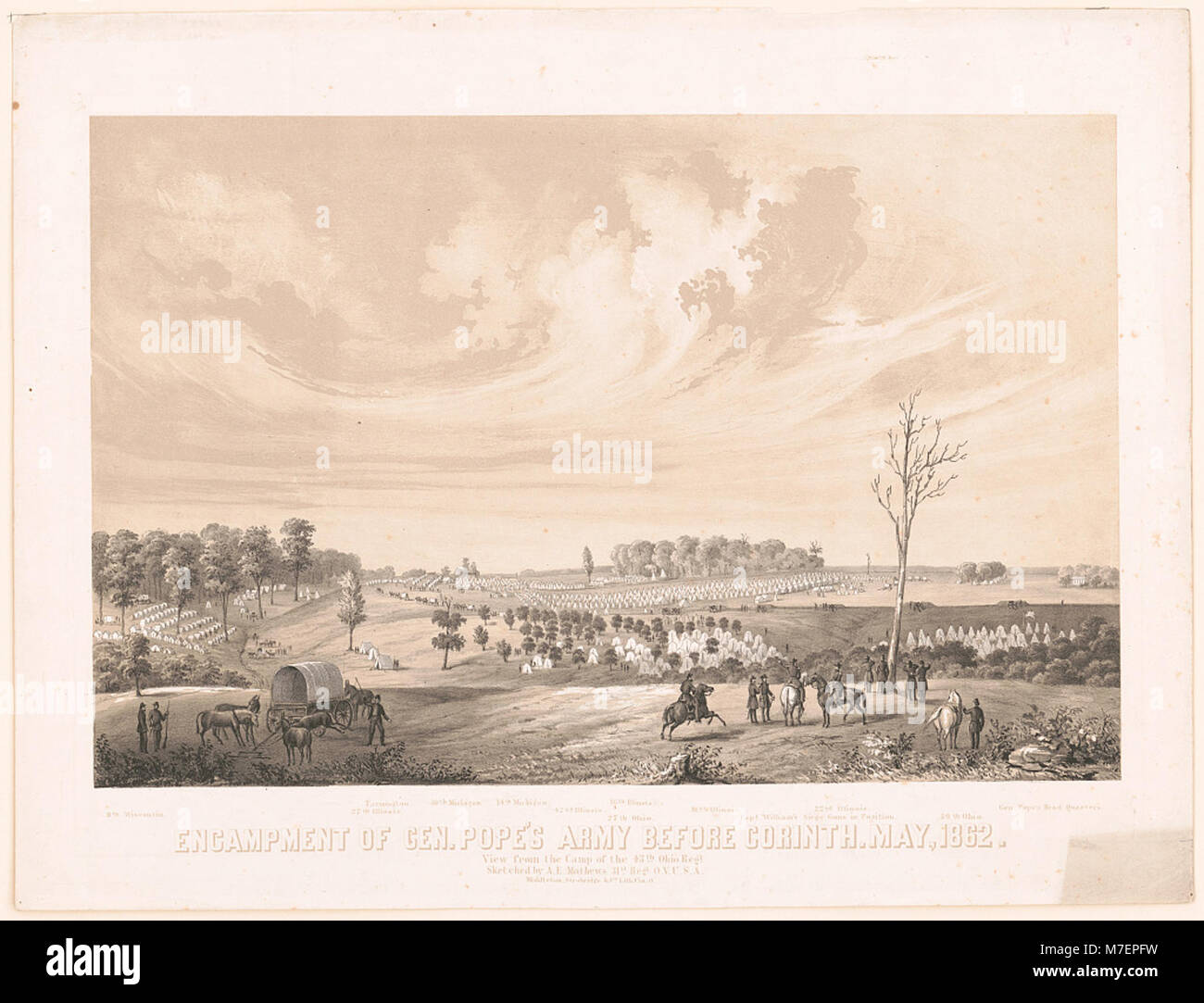 A historical image of General Pope's army encamped before the Battle of ...