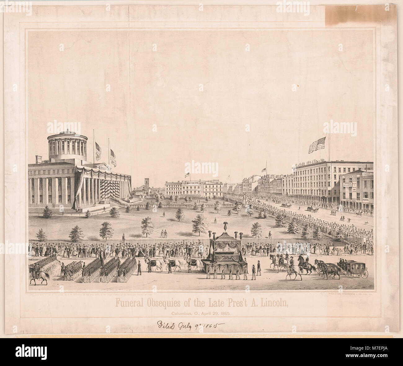 The funeral procession of President Abraham Lincoln in Columbus, Ohio ...