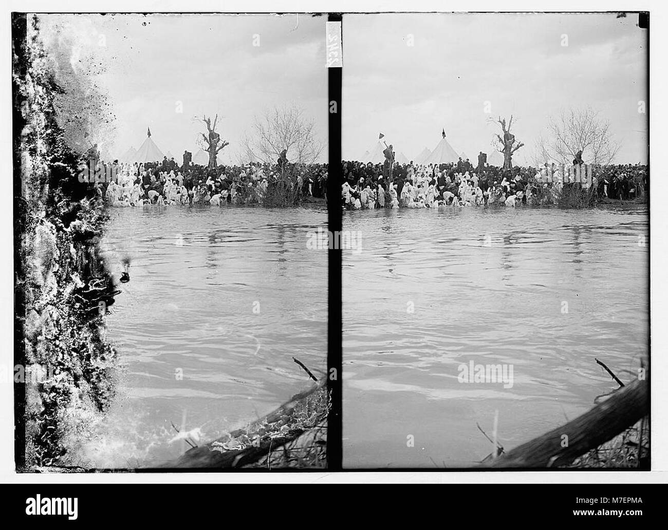 A photograph of the Russian Epiphany celebration at the Jordan River ...