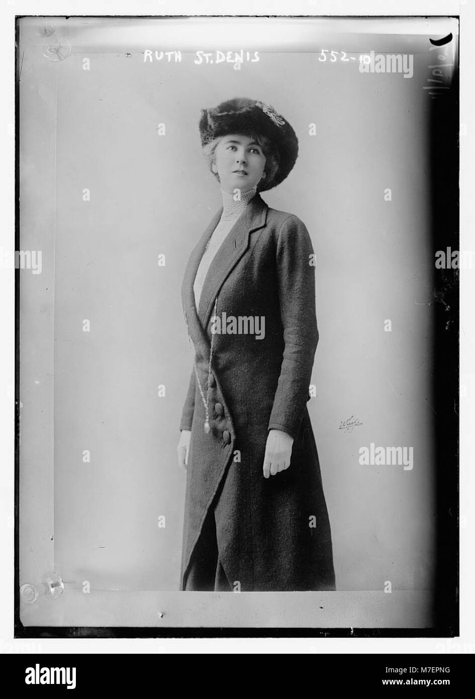 A portrait of Ruth St. Denis, an influential dancer, celebrated for her ...