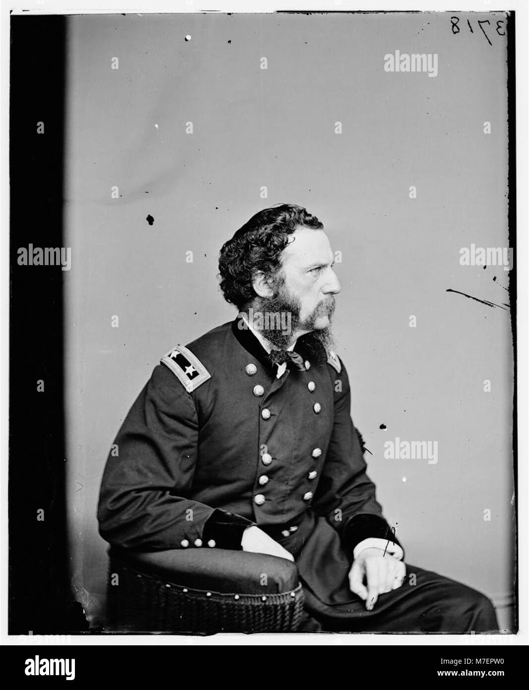 A portrait of S.W. Crawford, a historical figure, captured in an early ...