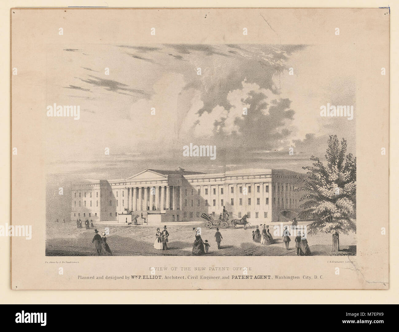 A southern view of the new Patent Office building, showcasing the ...