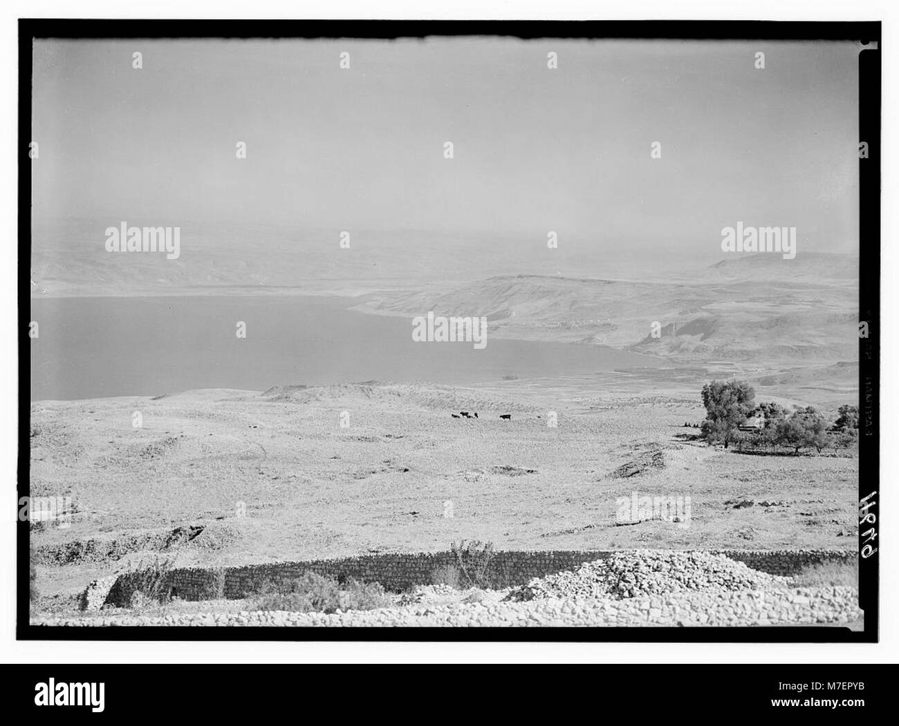 A scenic view from Safad, Israel, showing the city of Tiberias and the ...