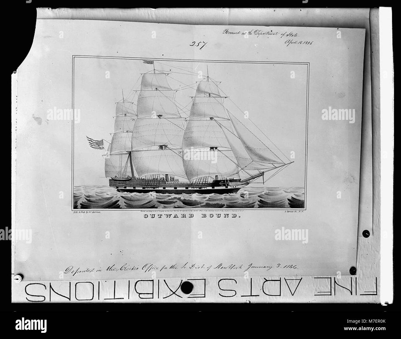 A sailing vessel from around 1840, depicting the maritime technology ...