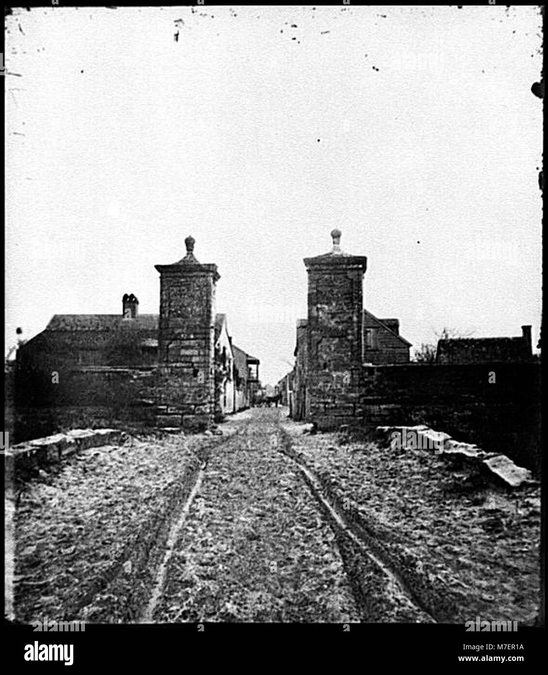 View gate entrance in Black and White Stock Photos & Images - Alamy