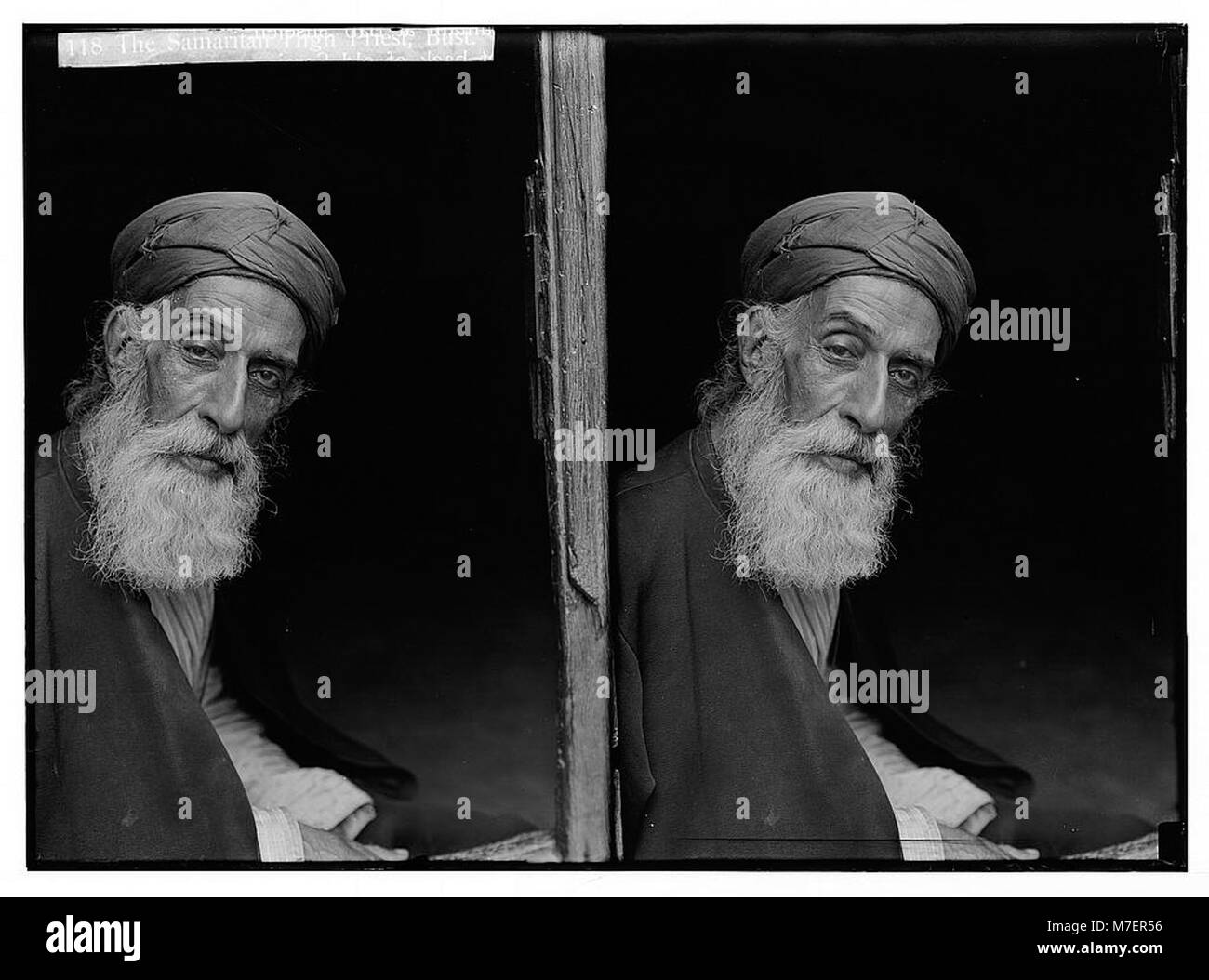 This image features a bust of a Samaritan high priest, emphasizing the ...