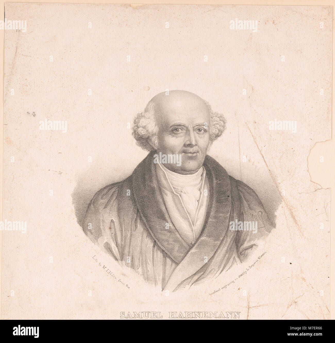 This portrait represents Samuel Hahnemann, the founder of homeopathy ...