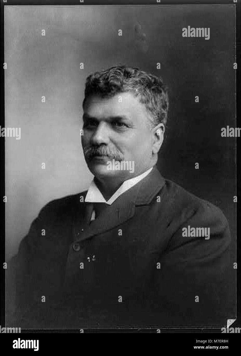 This bust portrait captures Sam Walter Foss, an American author and ...