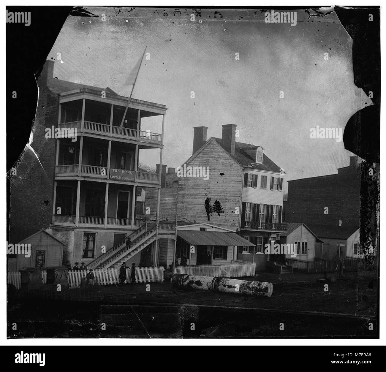 This photograph shows a historic sanitary office, providing a glimpse ...