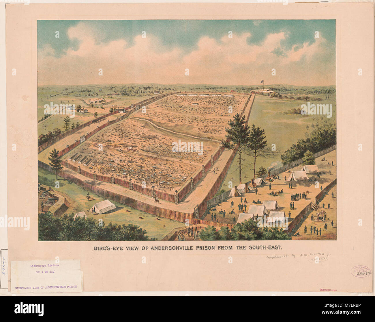 Andersonville prison bird's eye view hi-res stock photography and ...