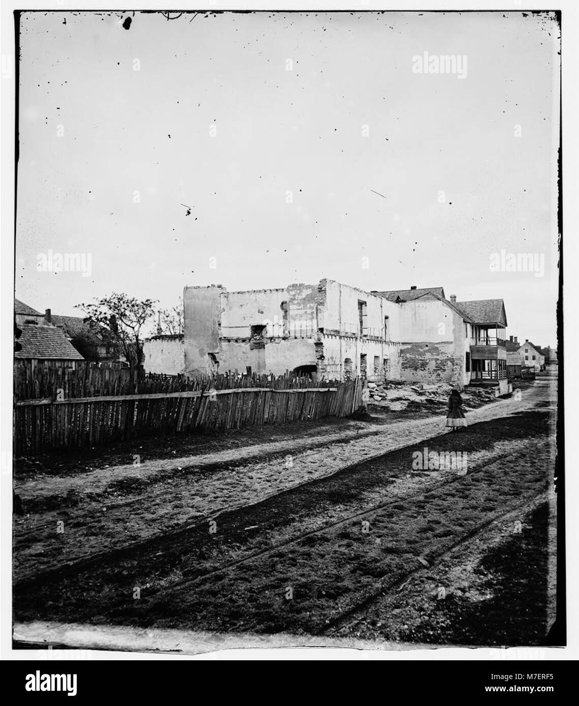 This image depicts the ruins of houses in Savannah, Georgia. The ...
