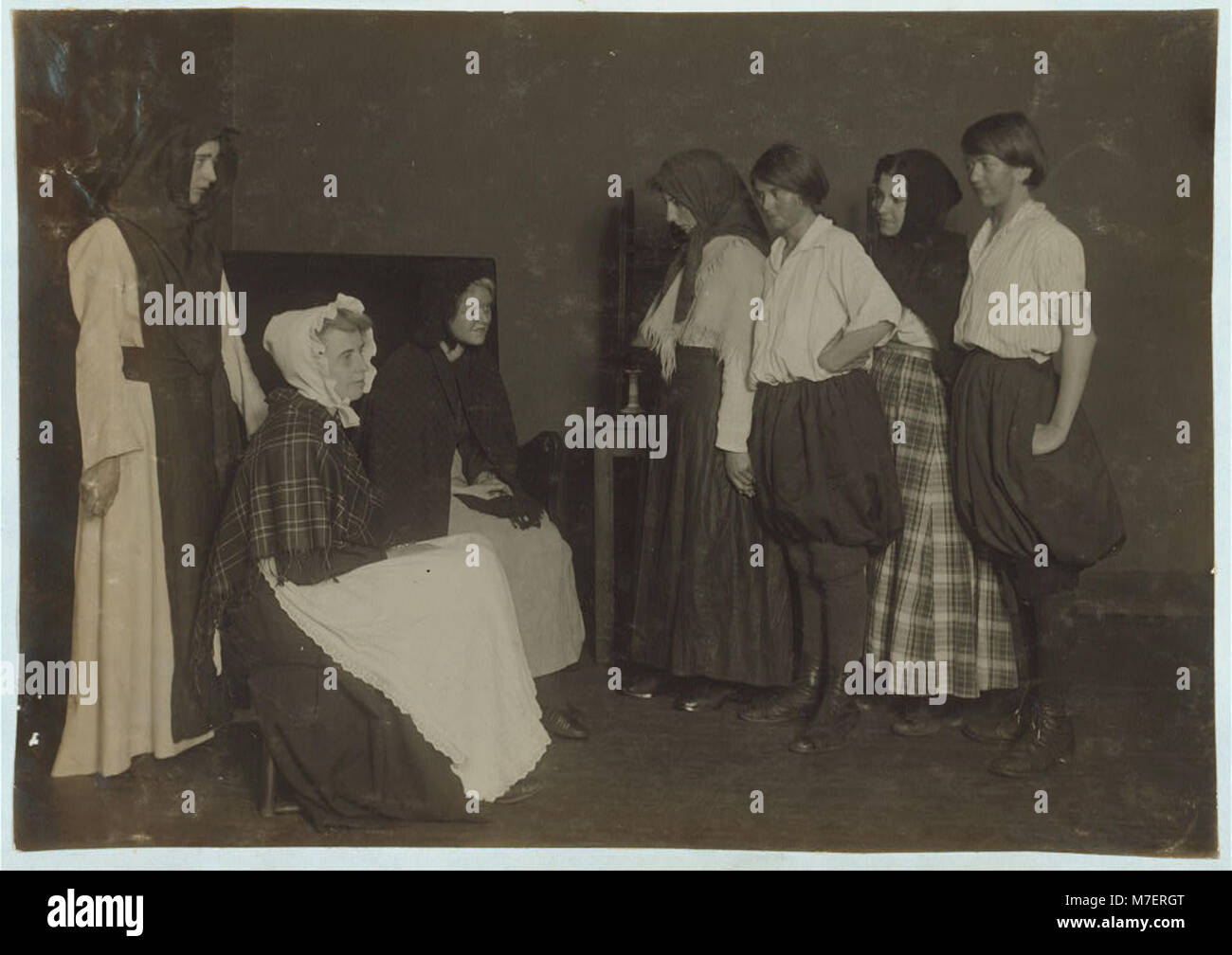 A scene from 'The Twig of Thorn,' a play performed by a club of working ...