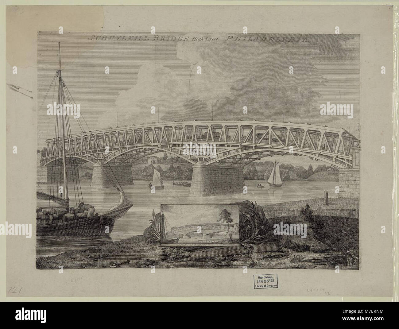 The Schuylkill Bridge on High Street in Philadelphia, a key ...