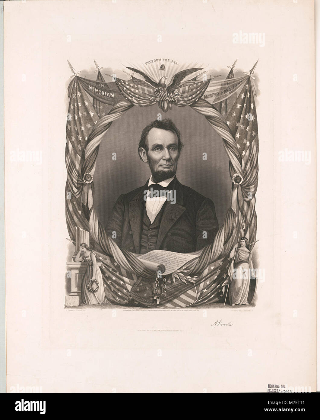 Portrait of Abraham Lincoln, 16th President of the United States, known ...