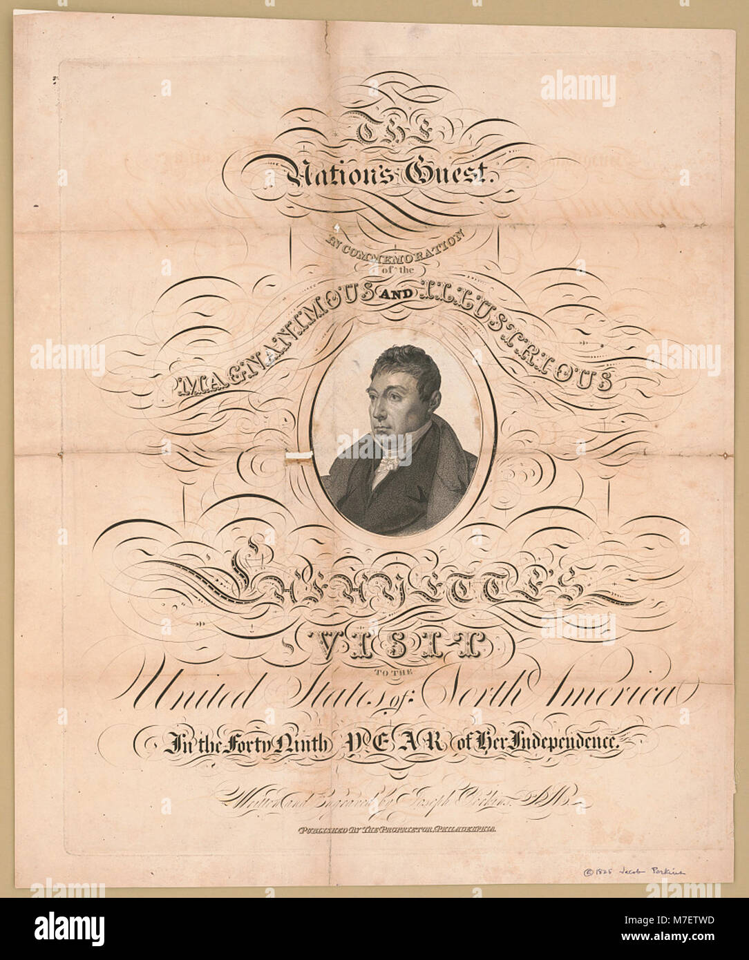 A historical photograph or image depicting a distinguished guest ...