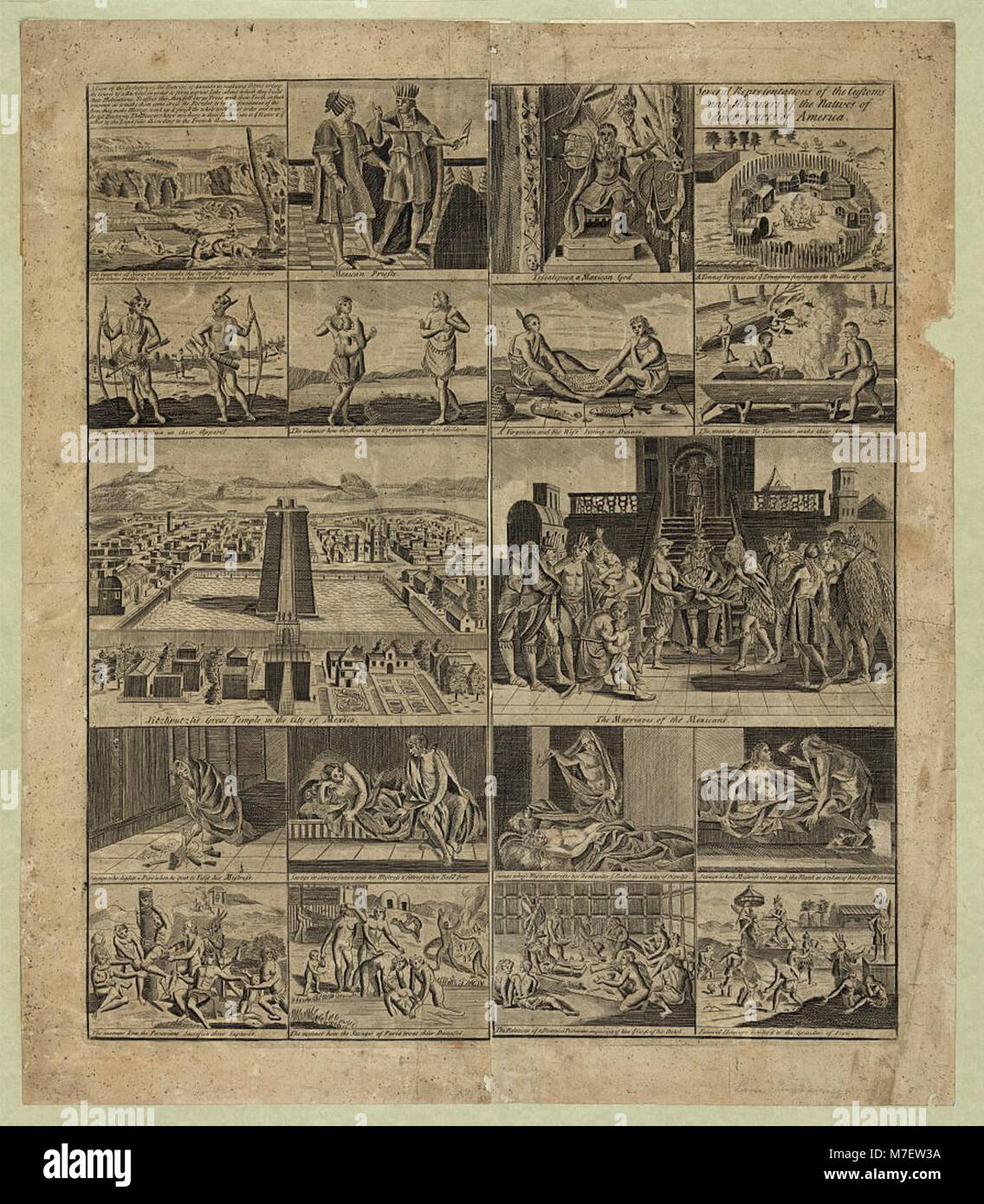 This artwork features various depictions of the customs and manners of ...