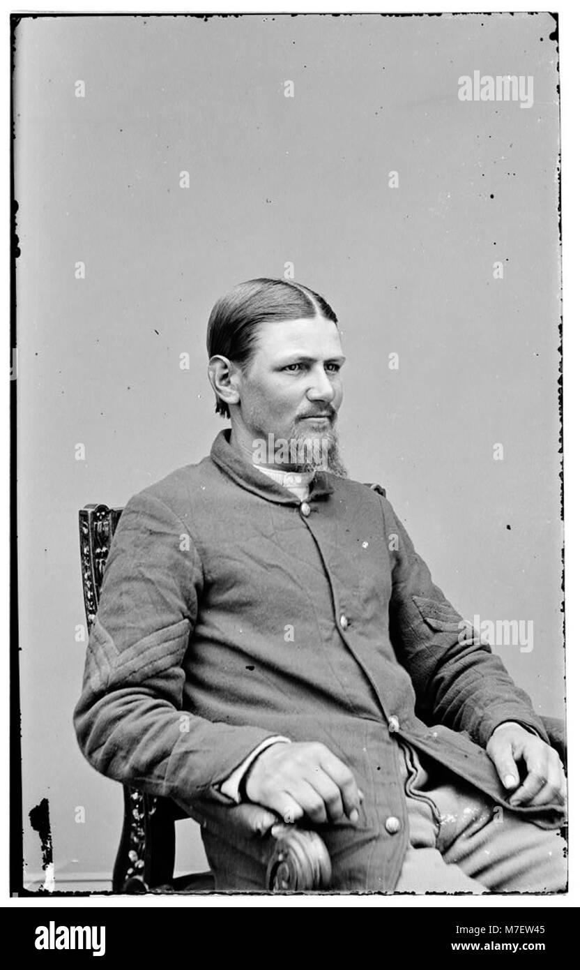 A photograph of Sergeant Boston Corbett, a Union soldier known for ...