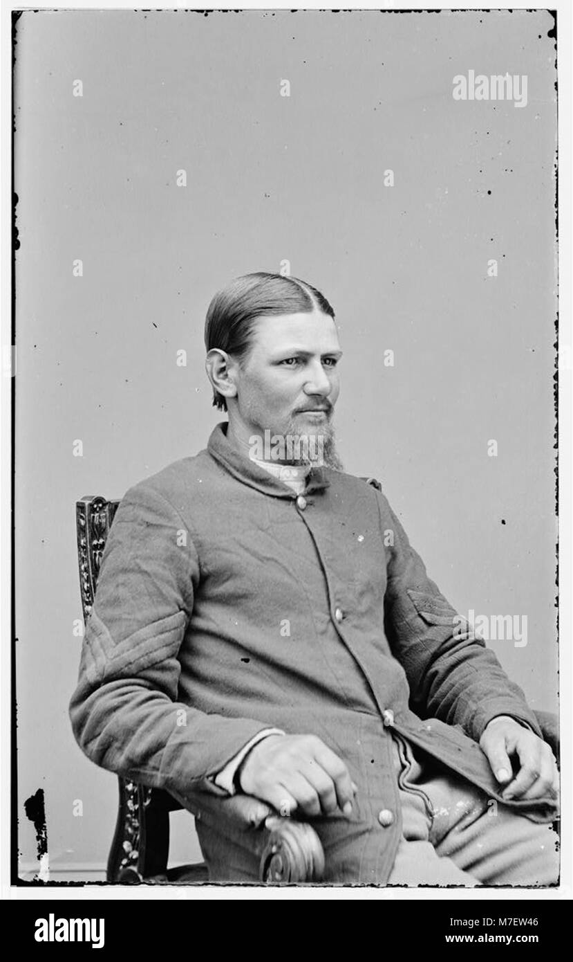 A portrait of Sergeant Boston Corbett, a historical figure known for ...