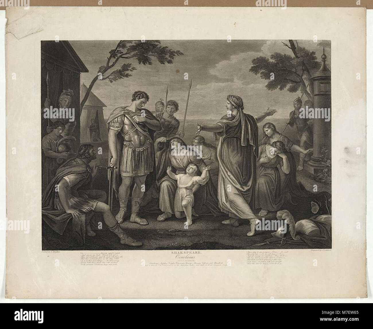 A scene from William Shakespeare's play 'Coriolanus,' illustrating a ...