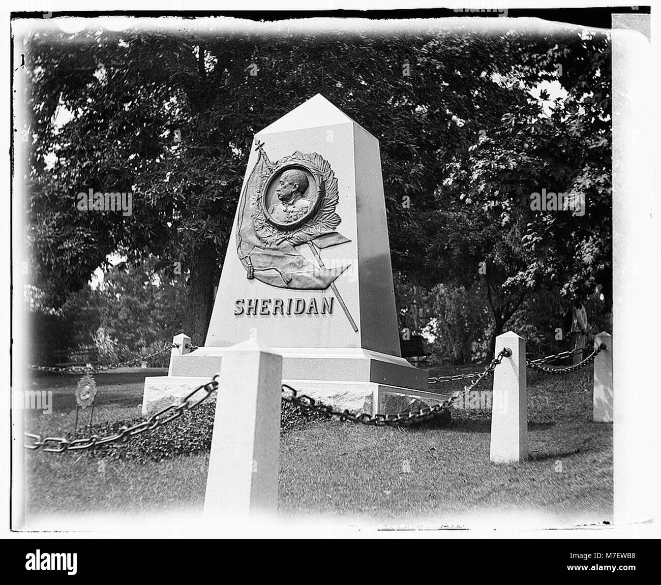 A photograph of the Sheridan Monument in Arlington, Virginia ...