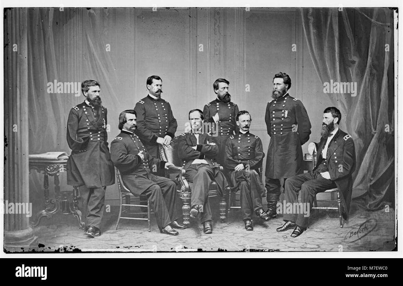 A photograph featuring General William Tecumseh Sherman and his staff ...