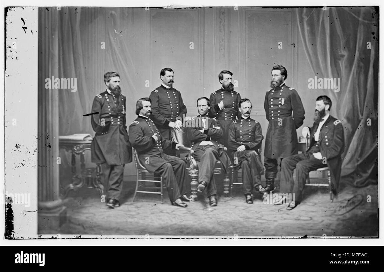 A photograph of General William Tecumseh Sherman with his staff, taken ...
