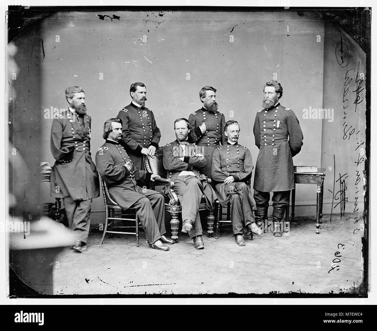 Union General William Tecumseh Sherman, alongside other military ...