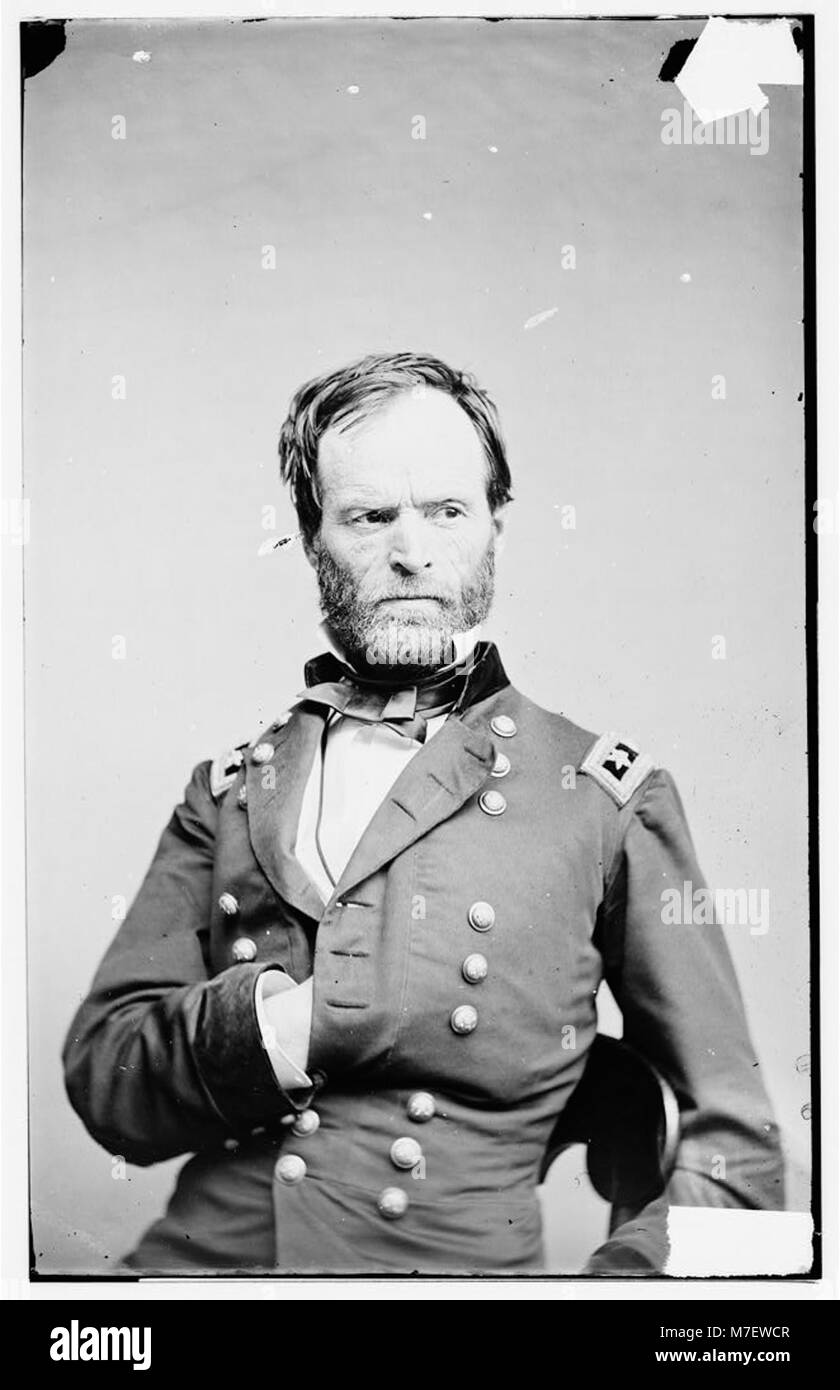 A photograph of General William Tecumseh Sherman, a prominent Union ...