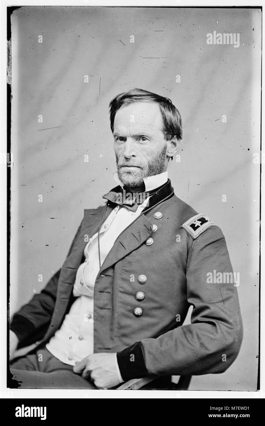 This portrait captures General William Tecumseh Sherman, a prominent Union Army leader during ...