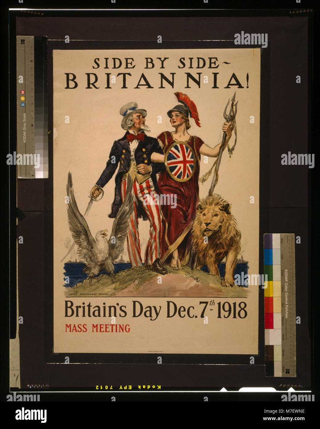 A 1918 illustration by James Montgomery Flagg, titled 'Side by side ...