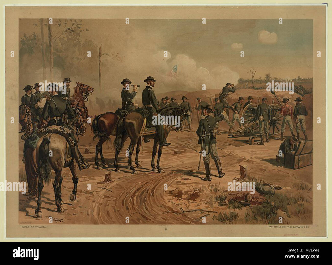 This image depicts the Siege of Atlanta during the American Civil War ...