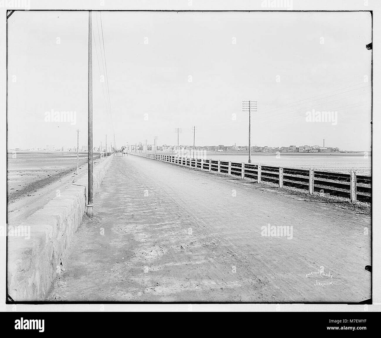 A scenic view of the Suez region in Egypt, showing the road leading to ...