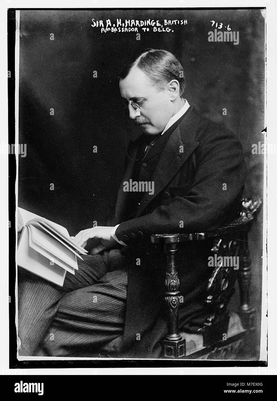 A portrait of Sir A.H. Harding, the British Ambassador to Belgium ...