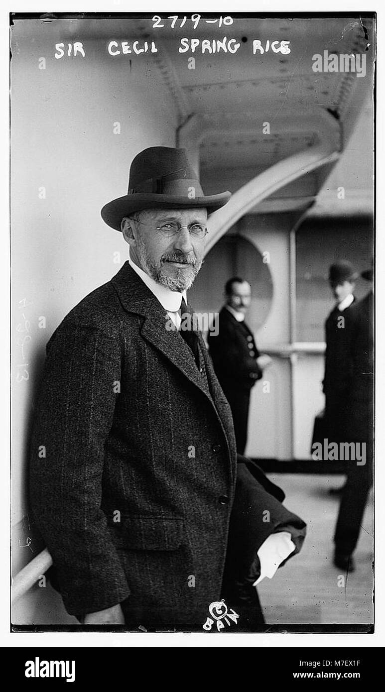 Sir Cecil Spring Rice, captured in an official portrait, representing ...