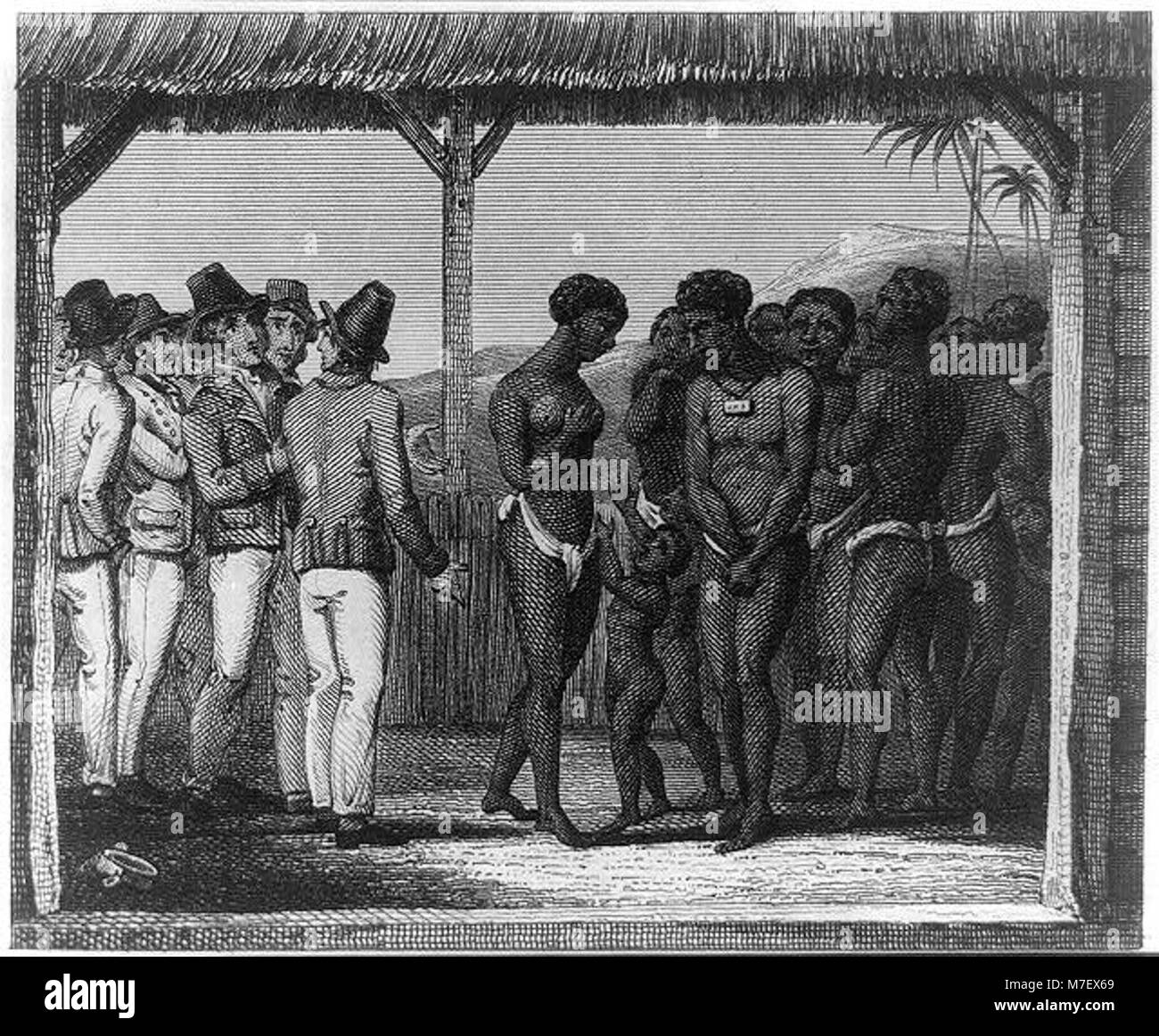 This harrowing image depicts the inhuman practice of slave trading ...