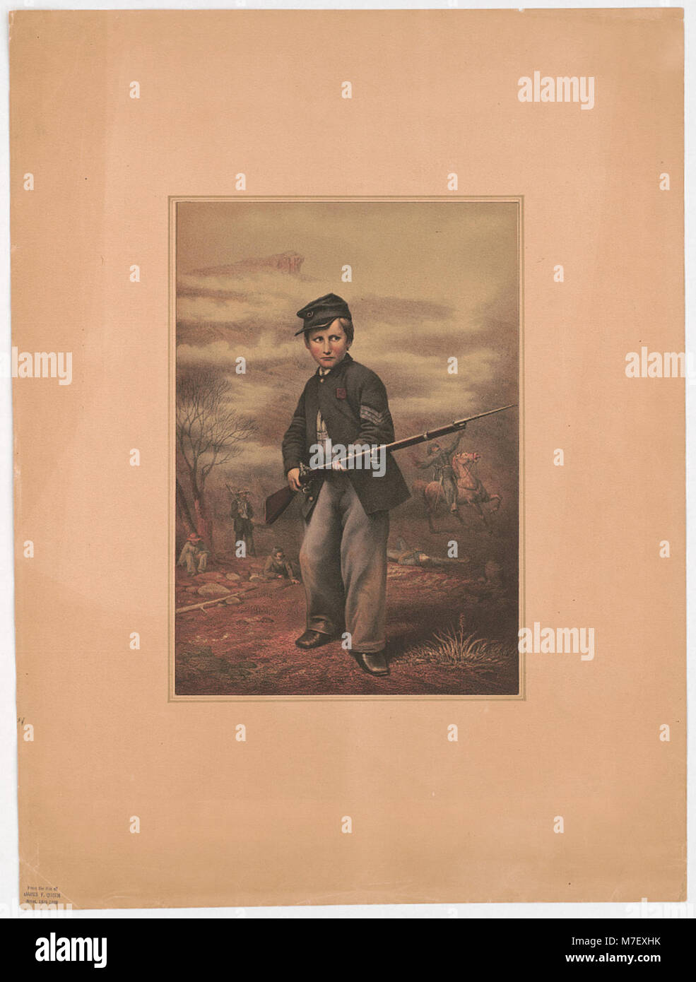 John Clem, the famous Union drummer boy, pictured at Point Lookout ...