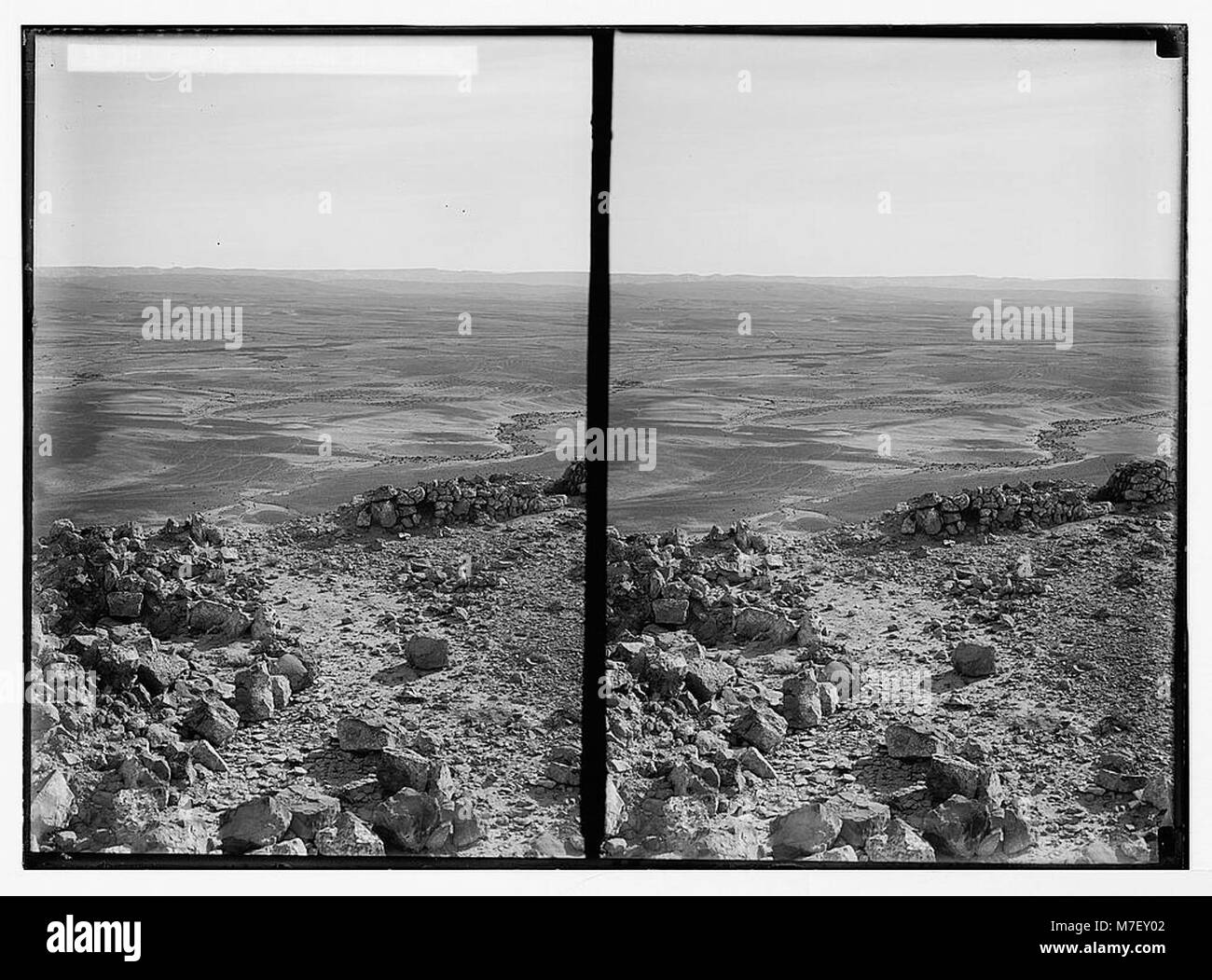 This image shows a view of Southern Palestine looking east from ...
