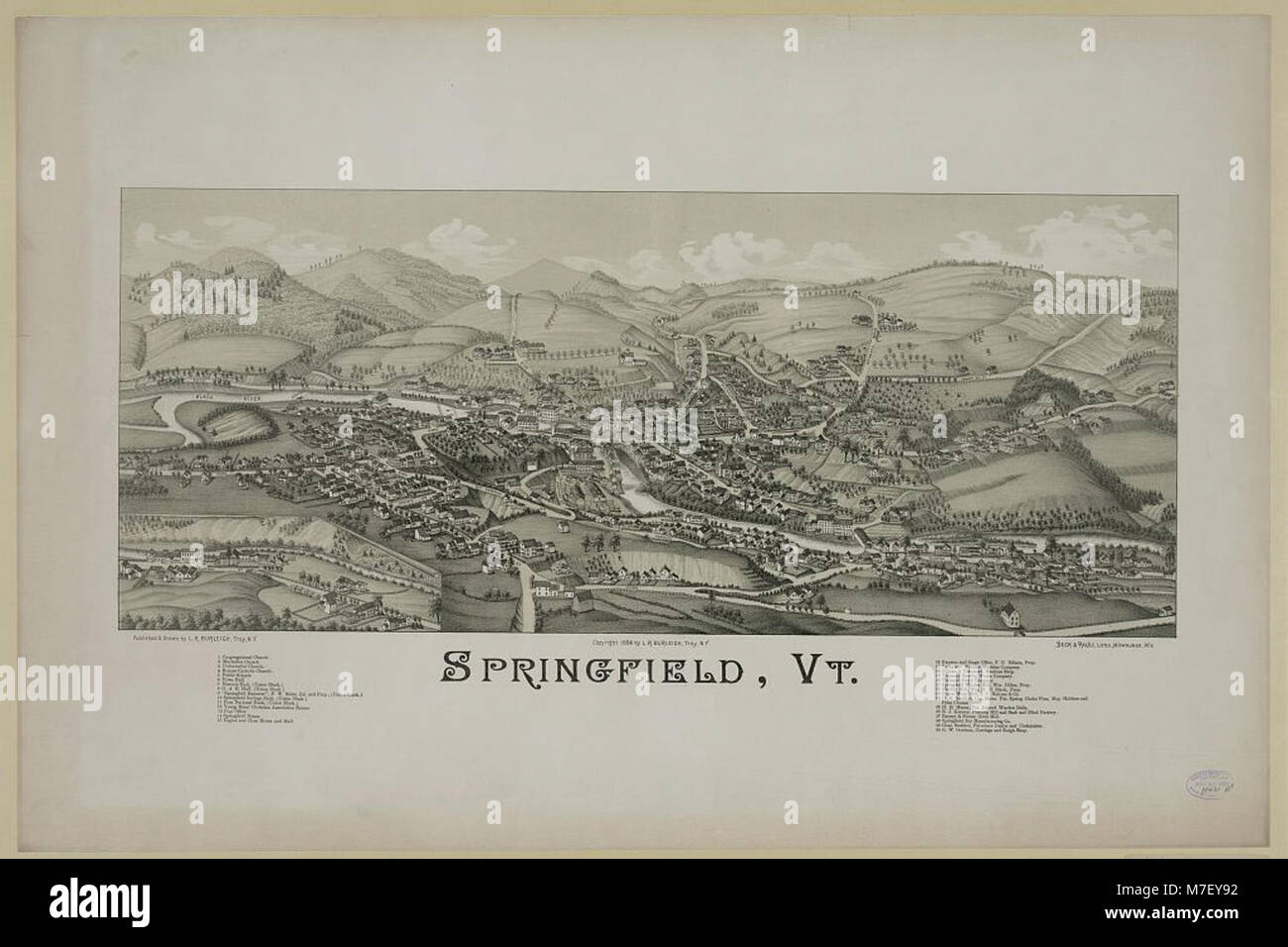 A historical photograph of Springfield, Vermont, showcasing the town’s ...