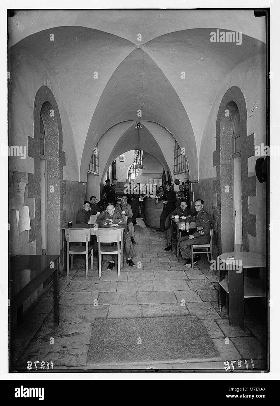 A photograph of the lobby of St. Andrew's House, featuring the counter ...