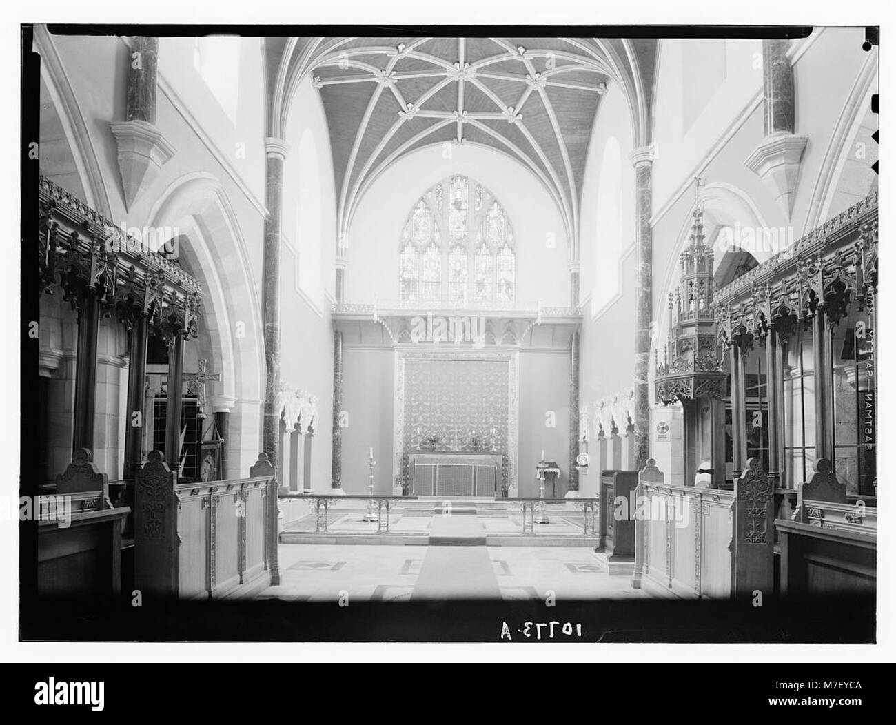 A photograph of St. George's Cathedral in Jerusalem, focusing on the ...